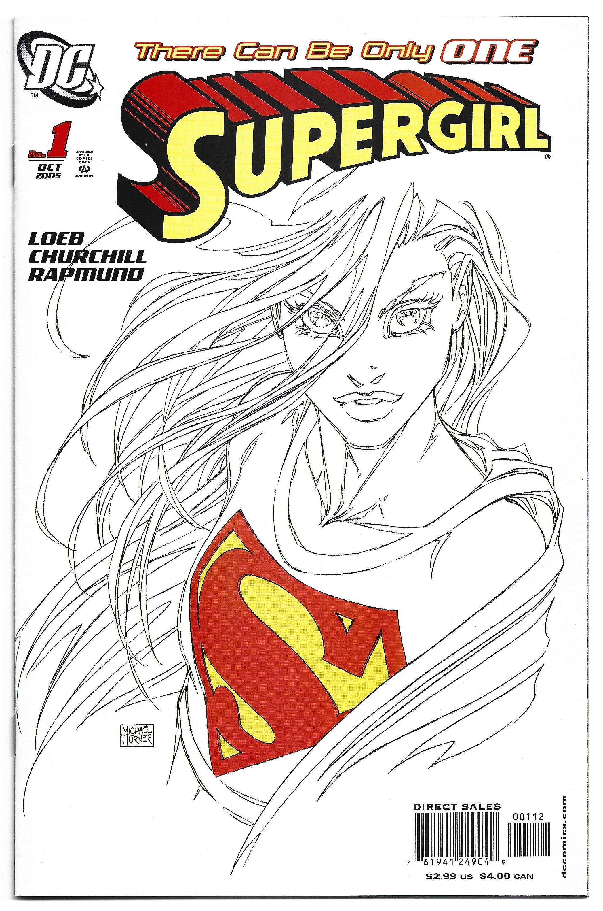 Supergirl #1 2nd Print Michael Turner Sketch Variant DC 2005 VF/NM ...