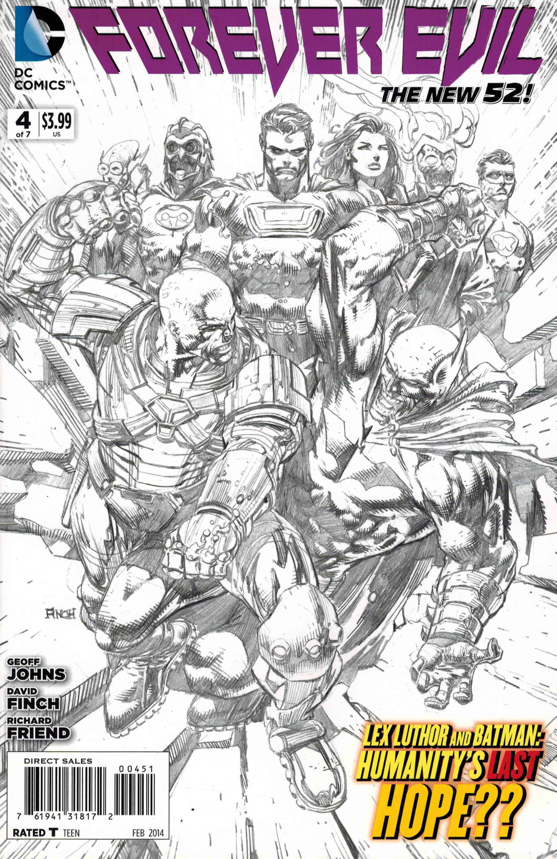Forever Evil #4 1:200 David Finch Black and White Sketch Variant 1 ...