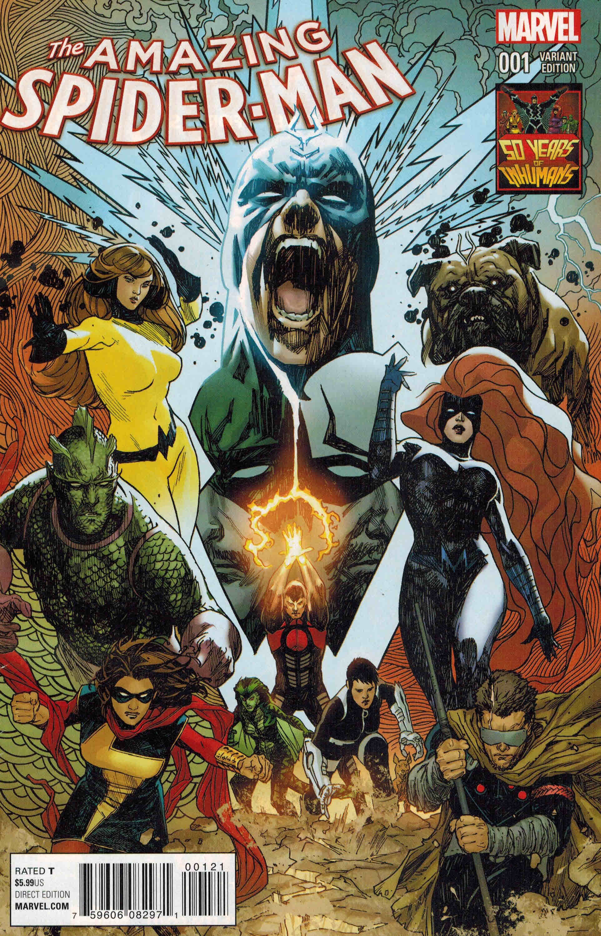 Amazing Spider-Man #1 1:50 Ryan Sook Inhumans Anniversary Variant 2015 ...