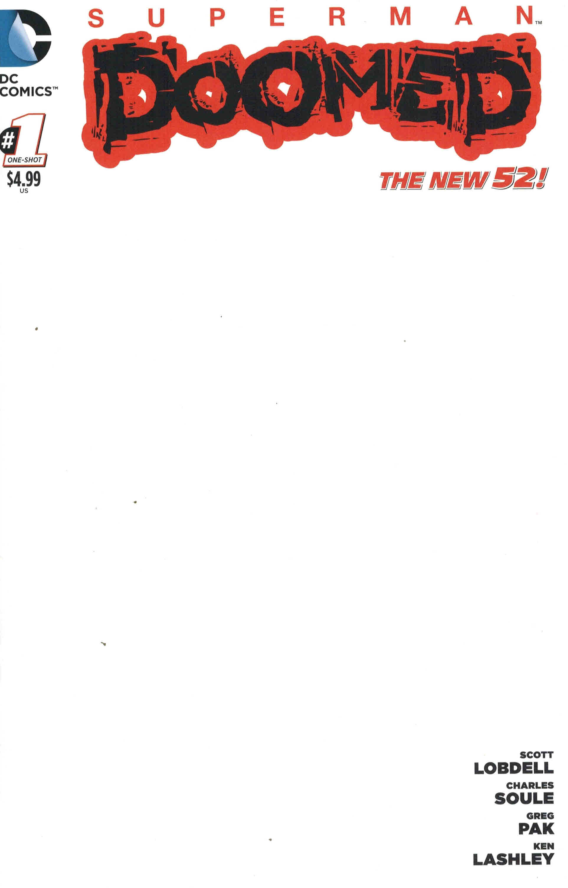 Superman Doomed #1 Blank Sketch Variant Doomsday New 52 DC 2014 1 ...