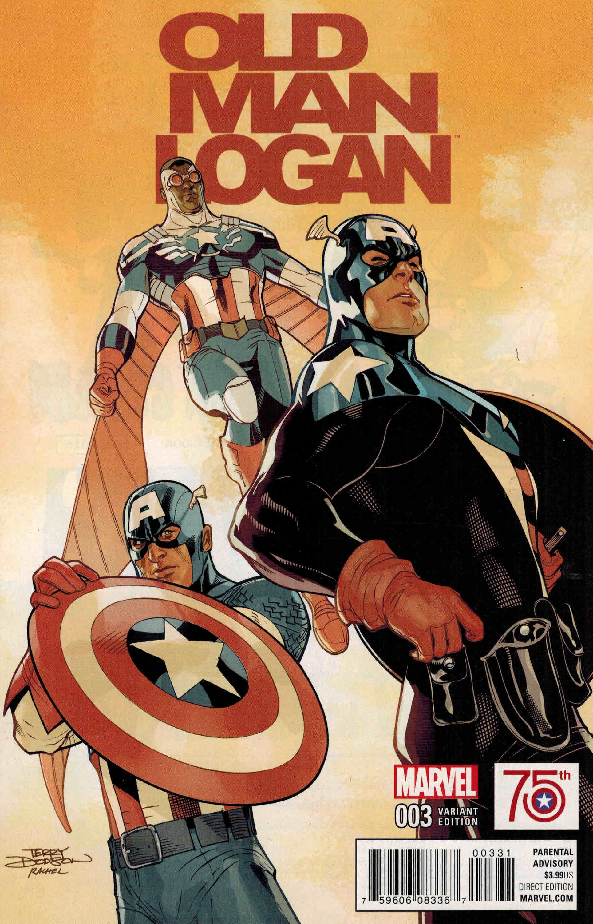 Old Man Logan #3 1:50 Dodson Captain America 75th Anniversary Variant 1 ...