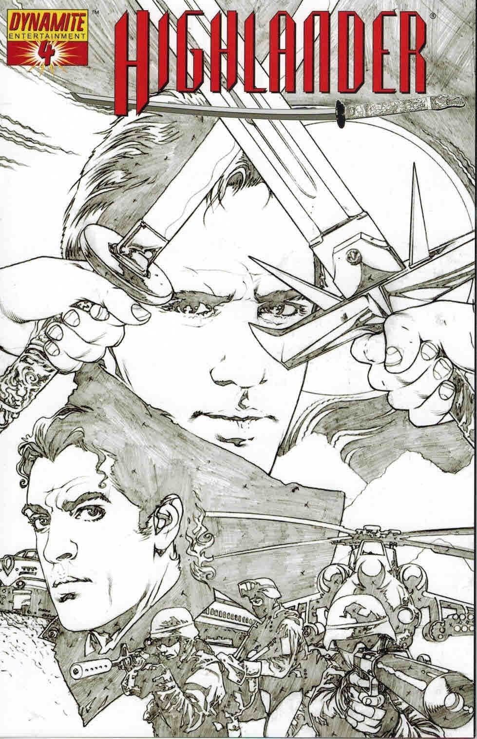 Highlander #4 Black and White Tony Harris Sketch Variant 1 – Ultimate ...