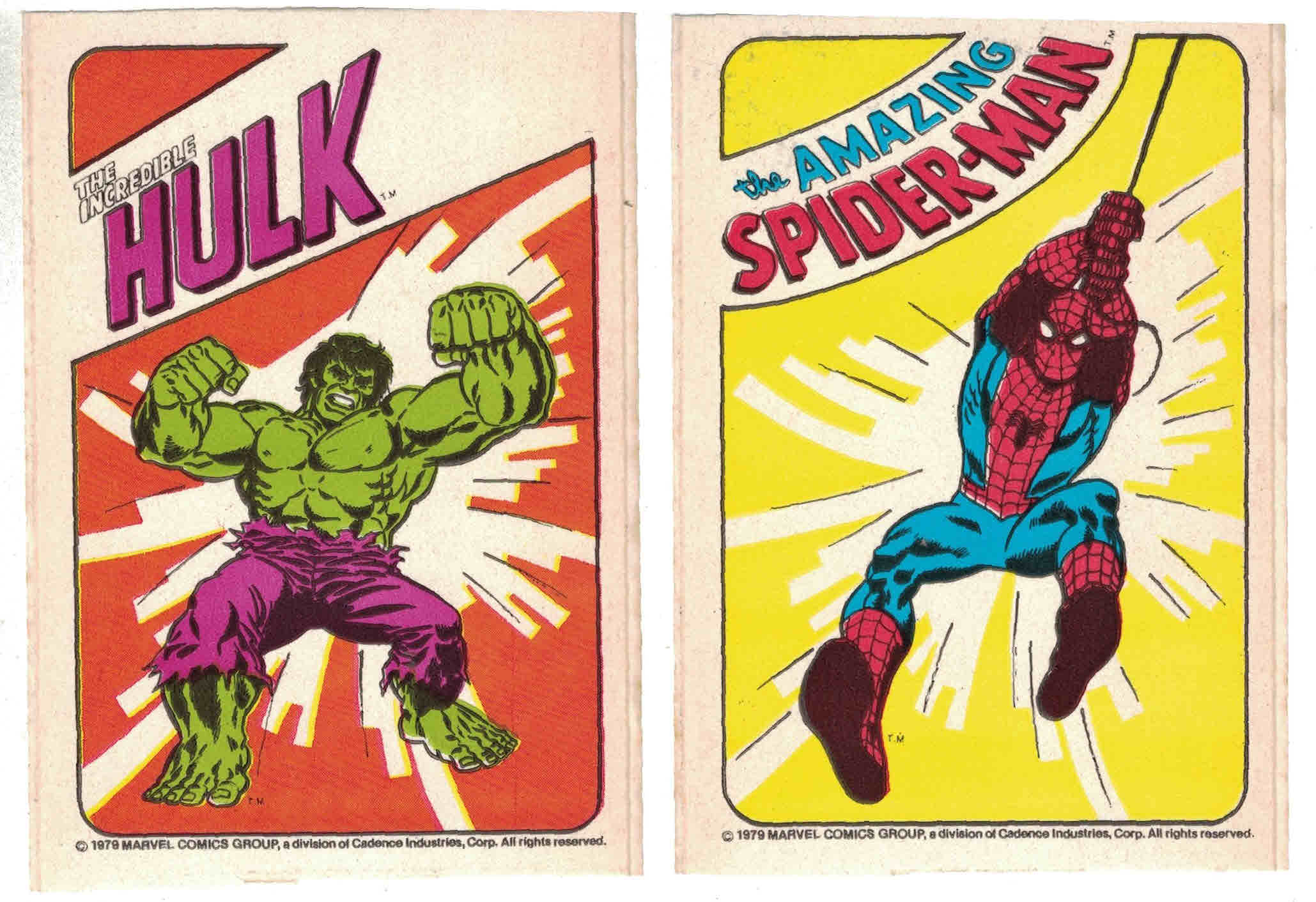 Amazing Spider-Man Incredible Hulk General Mills Cereal STICKERS 1979 ...