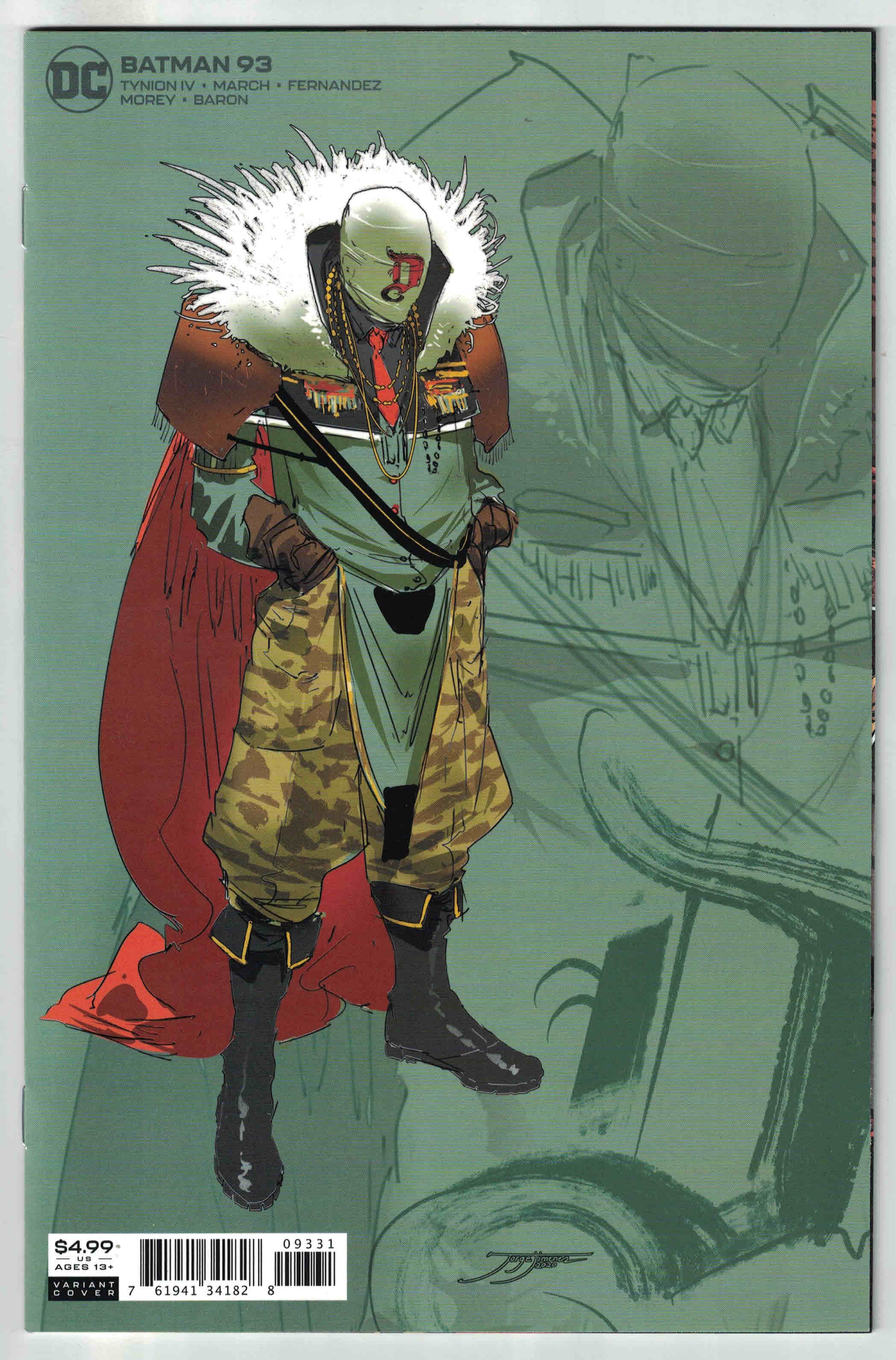 Batman #93 1:25 Jorge Jiminez Designer Variant DC Joker War VF/NM 1 ...