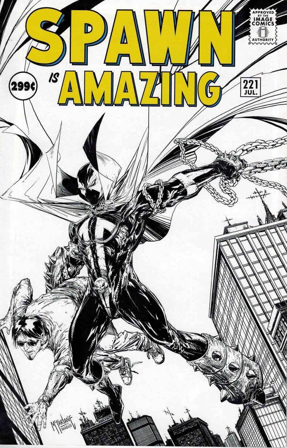 Spawn #221 Black and White Amazing Fantasy Homage 1 – Ultimate Comics
