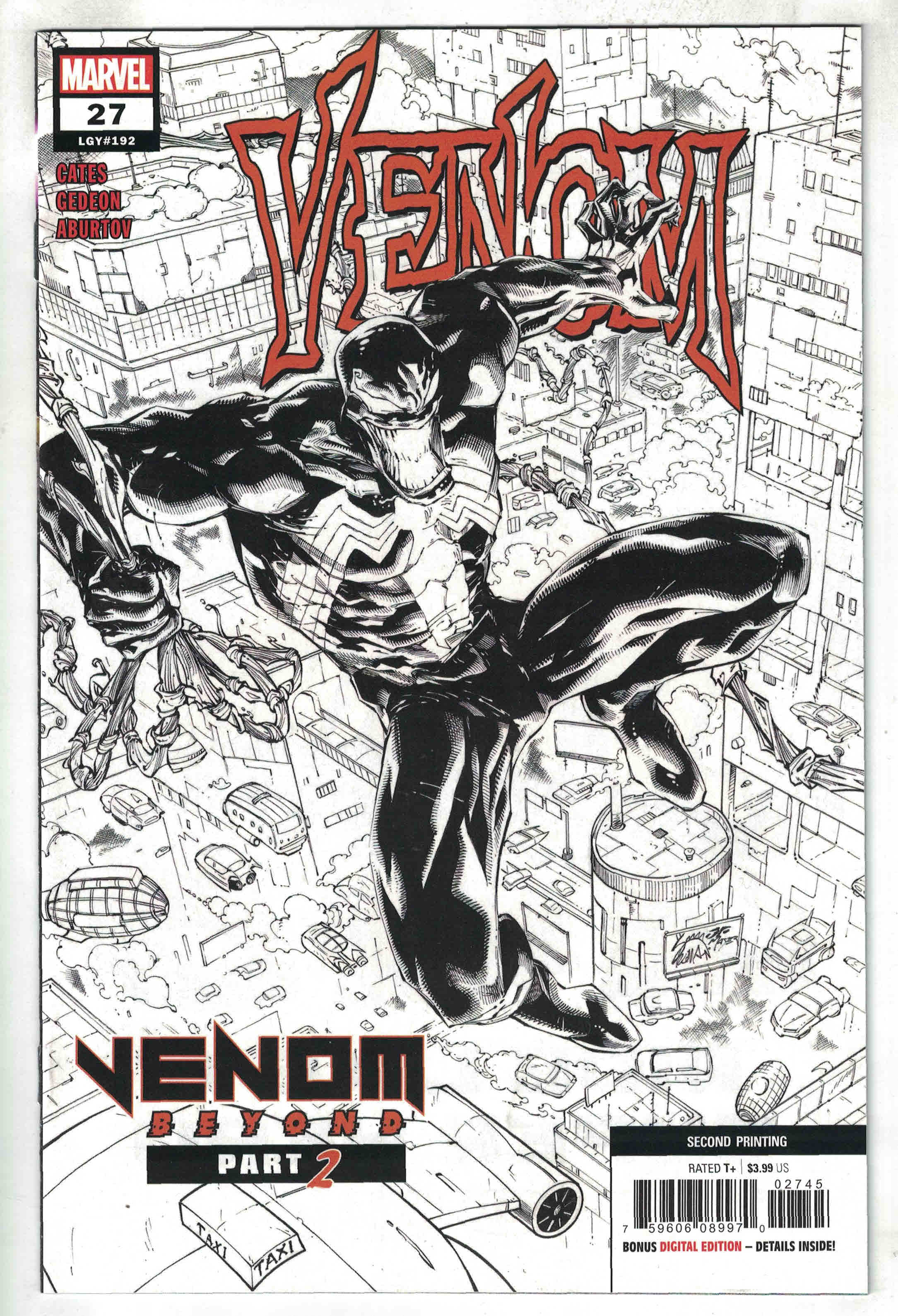 Venom #27 Second Print Stegman B&W Sketch Variant Marvel 2018 VF/NM ...