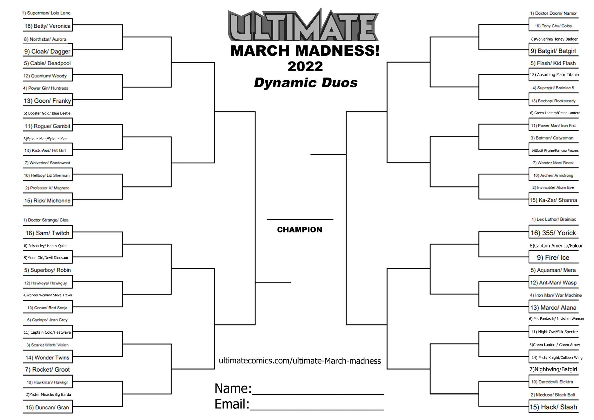 Ultimate March Madness the Bracket! – Ultimate Comics